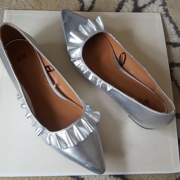 H&M | Shoes | Excellent Condition Hm Silver Shoes | Poshmark